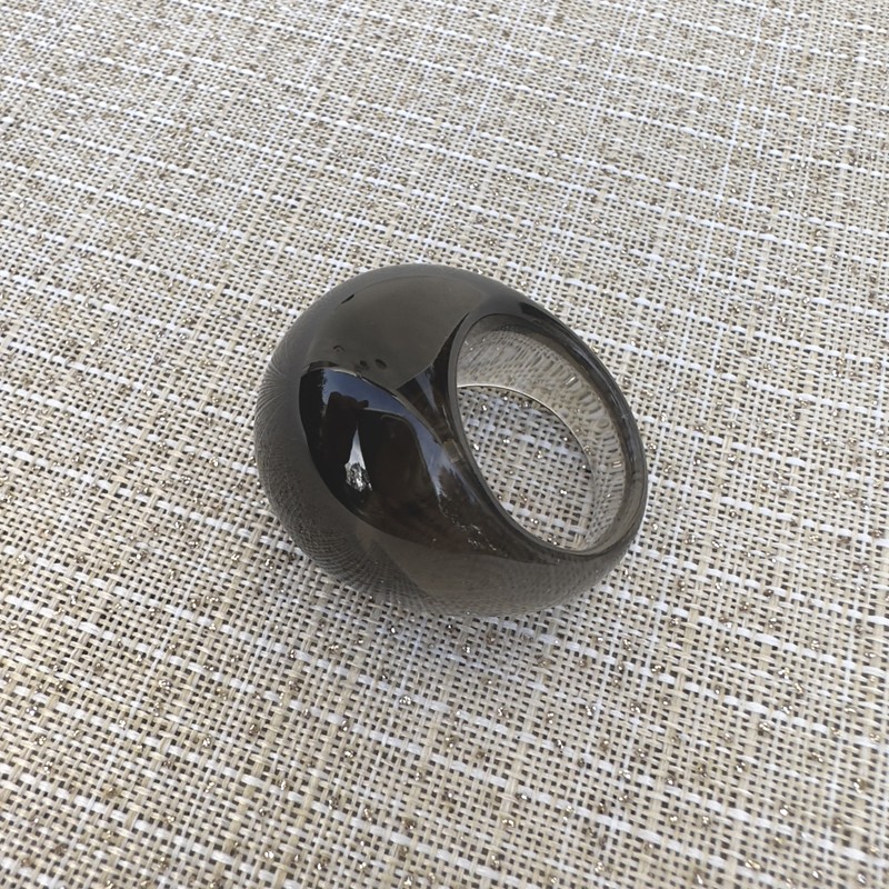 Bague large GREY - Grosse boule résine grise TAILLE 51
