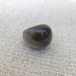 Bague large GREY - Grosse boule résine grise TAILLE 51
