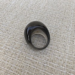 Bague large GREY - Grosse boule résine grise TAILLE 51